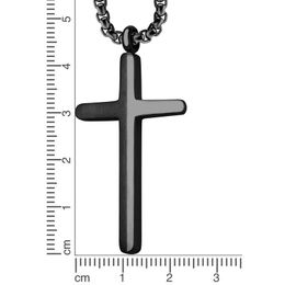 Firetti Herren Kette mit Anh&auml;nger &raquo;Schmuck Geschenk Kreuz&laquo; schwarz