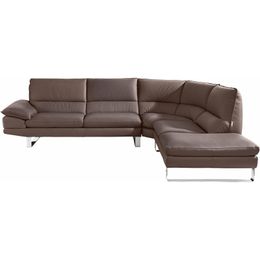Calia italia Ecksofa &raquo;Dave, italienisches Designsofa mit erstklassigem Sitzkomfort, L-Form&laquo; mit tollen Lederbez&uuml;gen braun NaturLeder Sorrento;Leder 