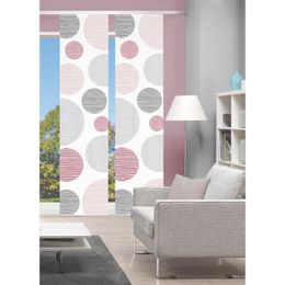 Vision S Schiebegardine &raquo;2ER SET BORDEN&laquo; Paneelwagen 2 Stk. tlg. HxB: 260x60, Schiebevorhang 2er Set Digitaldruck rosa Polyester