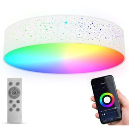 B.K.LICHT LED Deckenleuchte »BK_SD1477 WiFi RGB-CCT Deckenlampe, APP-Steuerung, iOS+Andorid« LED-Modul 1 Stk. inkl. Fernbedienung, Farbwechsel und...