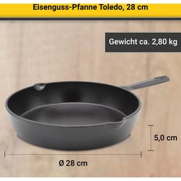 Kr&uuml;ger Bratpfanne &raquo;Einsenguss Pfanne TOLEDO&laquo; Gusseisen 1 Stk. tlg. f&uuml;r Induktions-Kochfelder geeignet schwarz