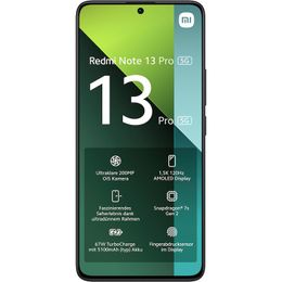 Xiaomi Smartphone »Redmi Note 13 Pro 5G 8+256GB« Midnight Black Midnight Black Ultraklare Triple-Kamera mit 200 + 8 + 2 Megapixel