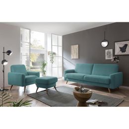 exxpo - sofa fashion Hocker &raquo;Samso, kompakte und bequeme Sitzgelegenheit in aktuellem Cord Bezug&laquo; blau