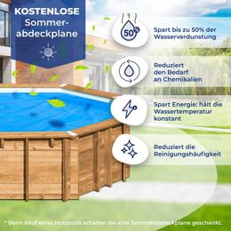 GRE Sechseckpool &raquo;VANILLE 2&laquo; Kiefernholz, &Oslash;xH: 400x119 cm braun