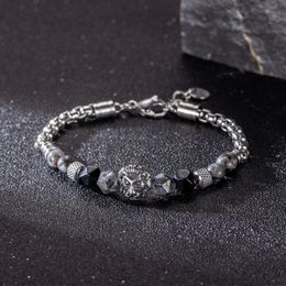 Firetti Armband &raquo;Schmuck Geschenk Edelstahl Armschmuck Venezianerkette L&ouml;wenkopf&laquo; mit Agate, Labradorit schwarz