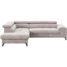 COTTA Ecksofa &raquo;Aura L-Form, B: 260 cm&laquo; mit Bettfunktion, Bettkasten & Kopfteilverstellung beige