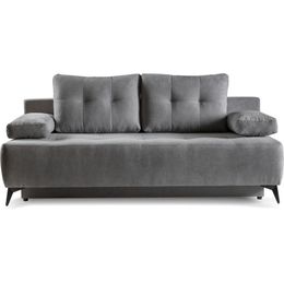 WERK2 Schlafsofa &raquo;Oakland Bettsofa Breite 206cm, Liegefl&auml;che 202/145cm,&laquo; 2-Sitzer Sofa & Schlafcouch mit Bettkasten grau 92% Polyester, 8% Nylon