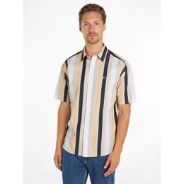 Tommy Jeans Kurzarmhemd &raquo;TJM RLX STRIPES SHIRT&laquo; mit mehrfarbigen Streifen Newsprint Stripe S - N-Gr N-Gr S Gestreiftes Hemd von Tommy Jeans