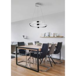 REALITY LEUCHTEN LED Pendelleuchte &raquo;Parma&laquo; LED-Board 1 Stk. Neutralwei&szlig; H&auml;ngelampe neutralwei&szlig; 4000K, 4500 Lumen 37W, dimmbar h&ouml;henverstellbar grau