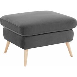exxpo - sofa fashion Hocker &raquo;Scandi bequem und elegant mit hohem Holzfu&szlig;&laquo; bequem und elegant mit hohem Holzfu&szlig; grau Korpus: 100% PES;Luxus-Microfaser 