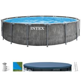 Intex Framepool »PrismFrame Greywood« ØxH: 457x122 cm grau/blau Ø/B/H/L: 457 cm x Breite x Höhe 122 cm x Länge