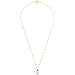 Amor Damen Kette mit Anh&auml;nger &raquo;Schmuck Geschenk Halskette Herz LIEBE 2014209 Gold 375&laquo; mit Zirkonia (synth.) gold