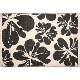Pad Fußmatte »BLOOM« rechteckig 125 mm Höhe Schmutzfangmatte, handgewebt, Blumen Muster, In- und Outdoor geeignet black Obermaterial: 100%...