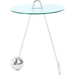 Kayoom Beistelltisch &raquo;Pendulum 525, mit runder Tischplatte&laquo; 1 Stk. tlg. Marmoroptik, Gestell im Pendel-Design, praktisch tragbar bunt Stahl, Glas