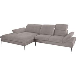 W.Schillig Ecksofa &raquo;enjoy&MORE, Designsofa, bequem, zeitlos und elegant, L-Form&laquo; Sitztiefenverstellung, F&uuml;&szlig;e schwarz pulverbeschichtet, Breite 340 cm 