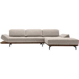 Creation BY ROLF BENZ Ecksofa &raquo;CR.420, Designecksofa, L-Form&laquo; in 2 Qualit&auml;ten, Holzrahmen in Eiche Natur oder Nu&szlig;baum, Breite 293 cm beige