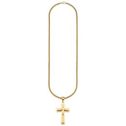 Bruno Banani Herren Kette mit Anh&auml;nger &raquo;Schmuck Geschenk Halskette Kreuz Venezianerkette&laquo; gold