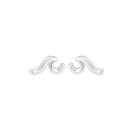 Elli Damen Paar Ohrstecker &raquo;Wellen Wave Ohrringe Trend 925 Sterling Silber&laquo; silber