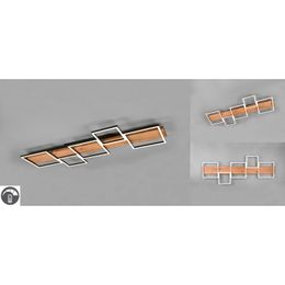 Trio Leuchten LED Deckenleuchte &raquo;Harper&laquo; LED-Board 1 Stk. Warmwei&szlig; Deckenlampe aus Holz + Metall LED mit 3 Dimmstufen, warmwei&szlig;, 5700 Lm schwarz
