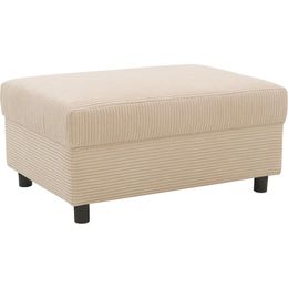 DOMO collection Polsterhocker &raquo;Turah 2 in Cord oder Luxus-Microfaser&laquo; moderner Polsterhocker, passend zum Ecksofa, B/T/H: 83/60/44 cm beige 100% 