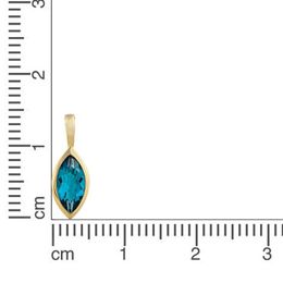 OROLINO Damen Kettenanh&auml;nger &raquo;585 Gold mit Blautopas (beh.) Navette-Schliff&laquo; () gelb