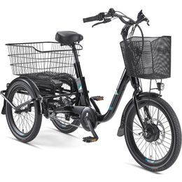 Telefunken Unisex &raquo;TC500&laquo; 3 Gang Nabenschaltung Frontmotor 250 W Pedelec, Elektrofahrrad f&uuml;r Damen u. Herren schwarz