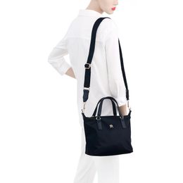 Tommy Hilfiger Damen Henkeltasche &raquo;POPPY NEW SMALL TOTE&laquo;, Damen Umh&auml;ngetasche, Shopper, mit Markenemblem vorne blau