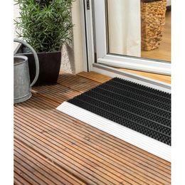 Astra Fußmatte »Super Brush« rechteckig 28 mm Höhe Türmatte, Eingansbereich, Aluminium, rutschfest schwarz Obermaterial: 100% Polyamid B : 45 cm...