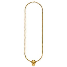Bruno Banani Herren Kette mit Anh&auml;nger &raquo;Schmuck Geschenk Halskette Scull Totenkopf Venezianerkette&laquo; gold
