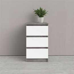 Inosign Kommode »Naia« Elegante und modernes Sideboard mit 3 geräumigenSchubladen Weiß Hochglanz, grau Fügt sich in jeden Wohnstil ein