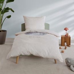 s.Oliver Kinderbettw&auml;sche &raquo;Satinbettw&auml;sche s.Oliver Junior Mond&laquo; 2 Stk. mit Sternenhimmel und Mond beige Mako-Satin, Obermaterial: 100% Baumwolle