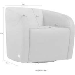 Egoitaliano Sessel &raquo;Charlottaas Clubsessel, Designsessel, modern und zeitlos, bequem&laquo; drehbar, kompakte Stellma&szlig;e, Solit&auml;rsessel gelb Leder &raquo;BULL&laquo; (echtes 