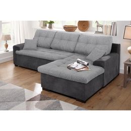 Home Affaire Ecksofa &raquo;F&ouml;hr L-Form&laquo; wahlweise mit Bettfunktion grau 100% Polyester Luxus-Microfaser/Struktur;100% Polyester PRIMABELLE /Webstoff;100% 