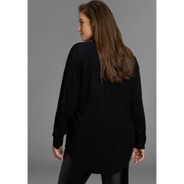 Laura Scott Curve Damen Laura Scott CURVE Longbluse im Tunika Stil aus weicher Viskose - GROSSE GR&Ouml;SSE schwarz 42