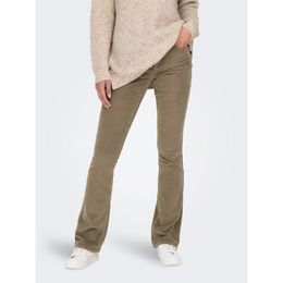 Only Damen Only Cordhose &raquo;ONLMARY &ndash; Flared Cordhose mit Stretchkomfort&laquo; slim fit, modisch, Cord, Baumwollmischung beige 38, L&auml;nge 32