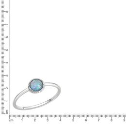Vivance Damen Fingerring &raquo;925/- Sterling Silber rhodiniert Synth. Opal&laquo; wei&szlig;