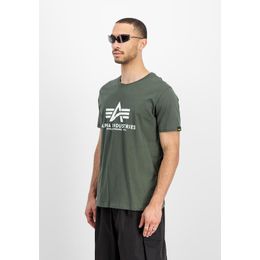 Alpha Industries T-Shirt »Basic T-Shirt« dark olive S S Kurzarm-Design, perfekt für die wärmeren Tage oder als Layering-Basis