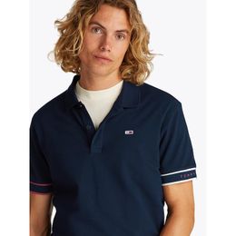 Tommy Jeans Herren Poloshirt &raquo;TJM SLIM FLAG CUFF POLO EXT&laquo; blau S