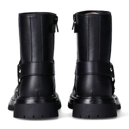 Tommy Hilfiger M&auml;dchen Bikerboots Biker Boots, Winterboots mit Blockabsatz schwarz 30