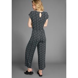 Laura Scott Damen Jumpsuit mit filigranem Alloverprint schwarz 36, N-Gr