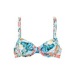 Venice Beach Damen B&uuml;gel-Bikini-Top &raquo;Caru&laquo; mit modernem Allover-Print blau 36, Cup C