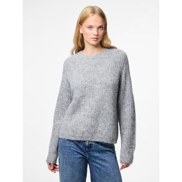 Pieces Strickpullover »PCCLEO LS O-NECK CHUNKY KNIT NOOS BC« Medium Grey Melange XL XL Pullover von Pieces