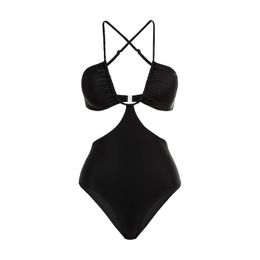 Lscn By Lascana Damen LSCN by LASCANA Badeanzug &raquo;Gina&laquo; mit modischen Cut-Outs schwarz 32, Cup C/D