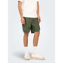 Only & Sons Only & Sons Herren ONLY & SONS &raquo;ONSCAM STAGE CARGO SHORTS 6689 LIFE NOOS&laquo; gr&uuml;n S, N-Gr