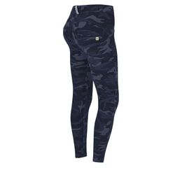 Freddy Damen 7/8-Hose &raquo;WRUP REGULAR SUPERSKINNY 7/8&laquo; mit All-Over-Camouflage-Muster blau L (40), N-Gr
