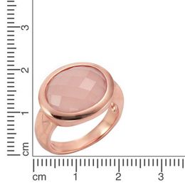 JAMELLI Damen Fingerring &raquo;925 Silber ros&eacute; vergoldet mit Chalcedon&laquo; rosa