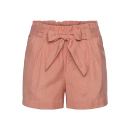 Lascana Damen Lascana Shorts im Paperbag-Stil aus Leinenmix, kurze Hose, Leinenhose beige 36, N-Gr