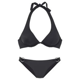 Chiemsee Damen B&uuml;gel-Bikini mit silbernem Zierring schwarz 36, Cup C