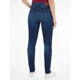 Tommy Jeans Damen &raquo;Nora Mid Rise Skinny Fit&laquo; mit Waschung, Logo-Badge blau 30, L&auml;nge 34