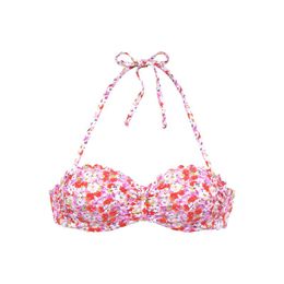 Lascana Damen Lascana B&uuml;gel-Bandeau-Bikini-Top &raquo;Jasmin&laquo; im Bl&uuml;mchen-Druck bunt 34, Cup C